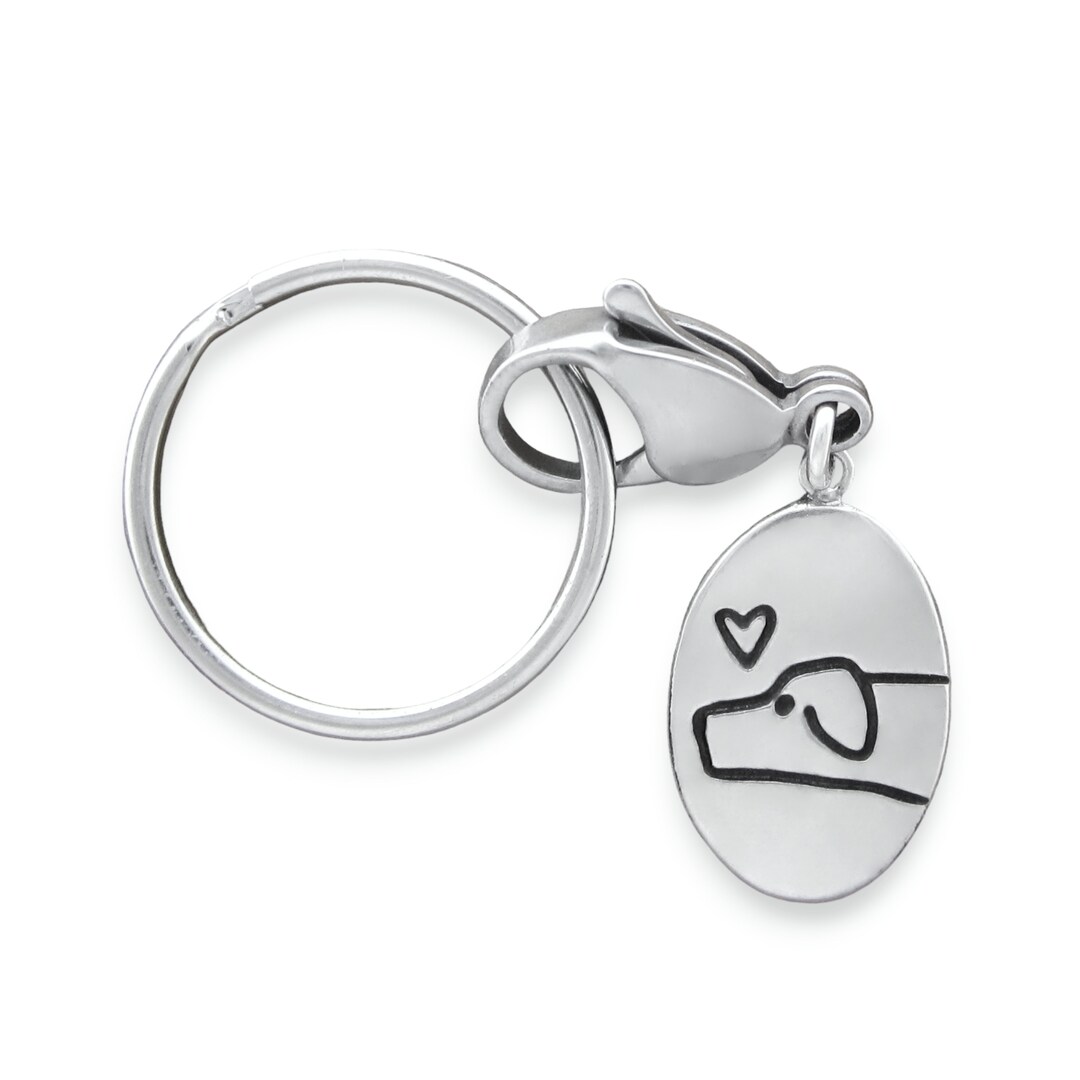 Sterling Silver Dog Charm Keychain – "love Me, My Dog" Reversible ...