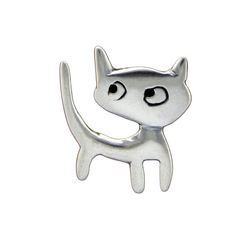 Tom-tom Cat Necklace Sterling Silver Tomcat Pendant on - Etsy