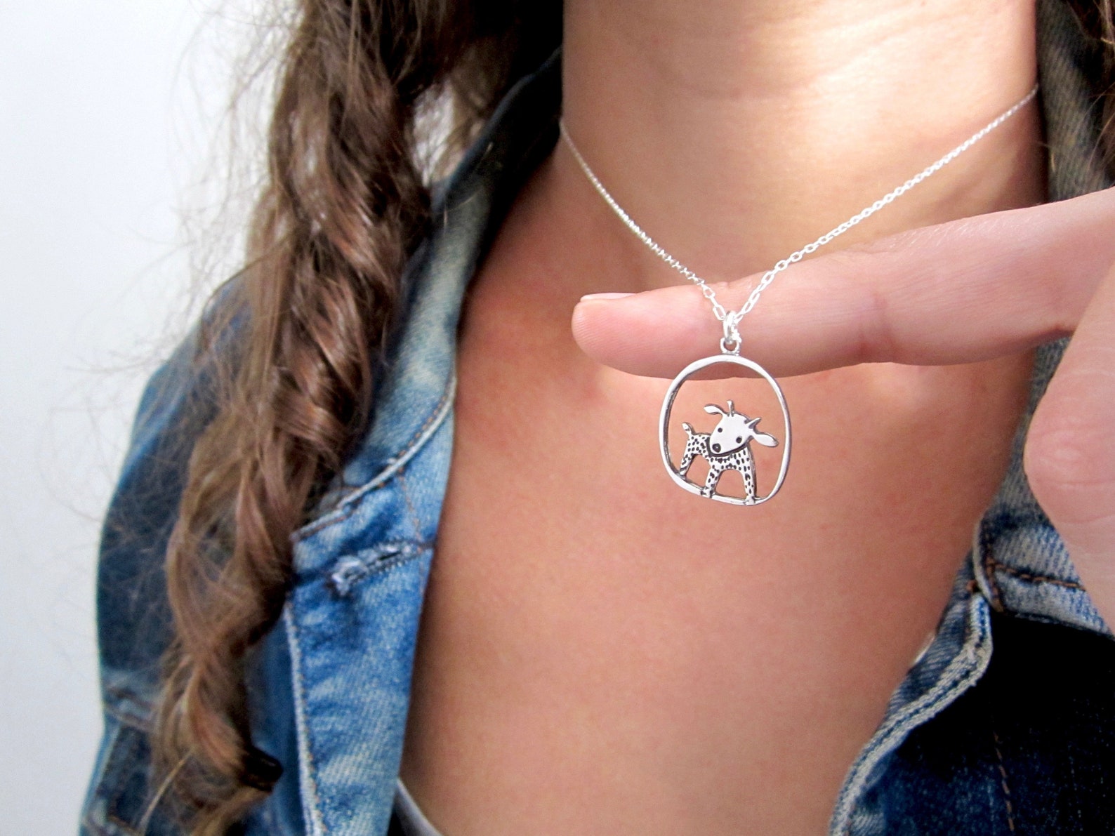 Sterling Silver Goat Charm Necklace Silver Goat Pendant - Etsy