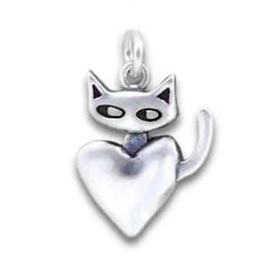 Tiny Sneaky Cat Charm - Small Detailed and Adorable Solid Sterling ...