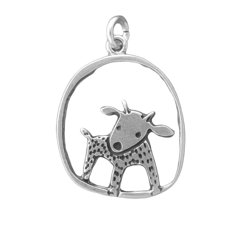 Sterling Silver Goat Charm Necklace: Handmade Adjustable Chain Pendant ...