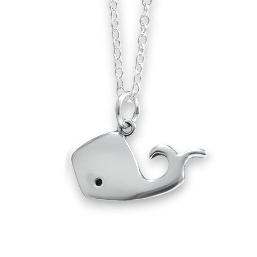 Sterling Silver Whale Charm Necklace: Adjustable Chain - Etsy