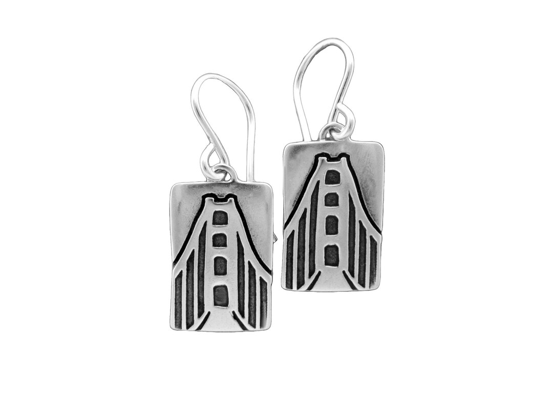 Golden Gate Bridge Earrings: Sterling Silver San Francisco Jewelry - Etsy
