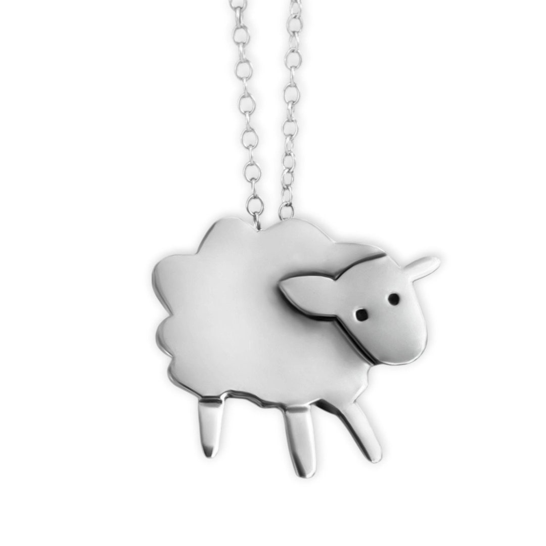 Sterling Silver Sheep Charm Necklace - Silver Lamb Pendant on ...