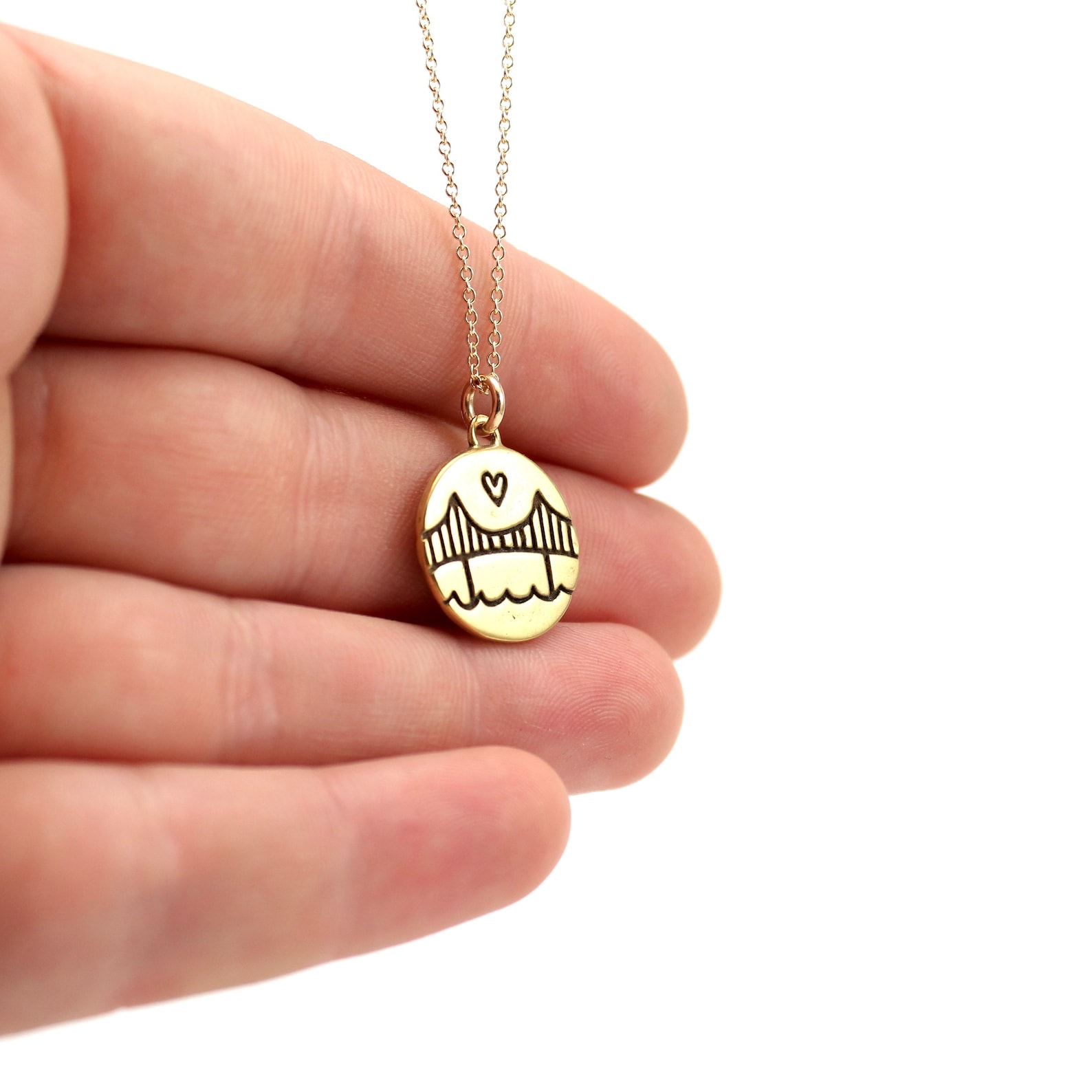 Golden Gate Bridge Necklace San Francisco Pendant Gold - Etsy