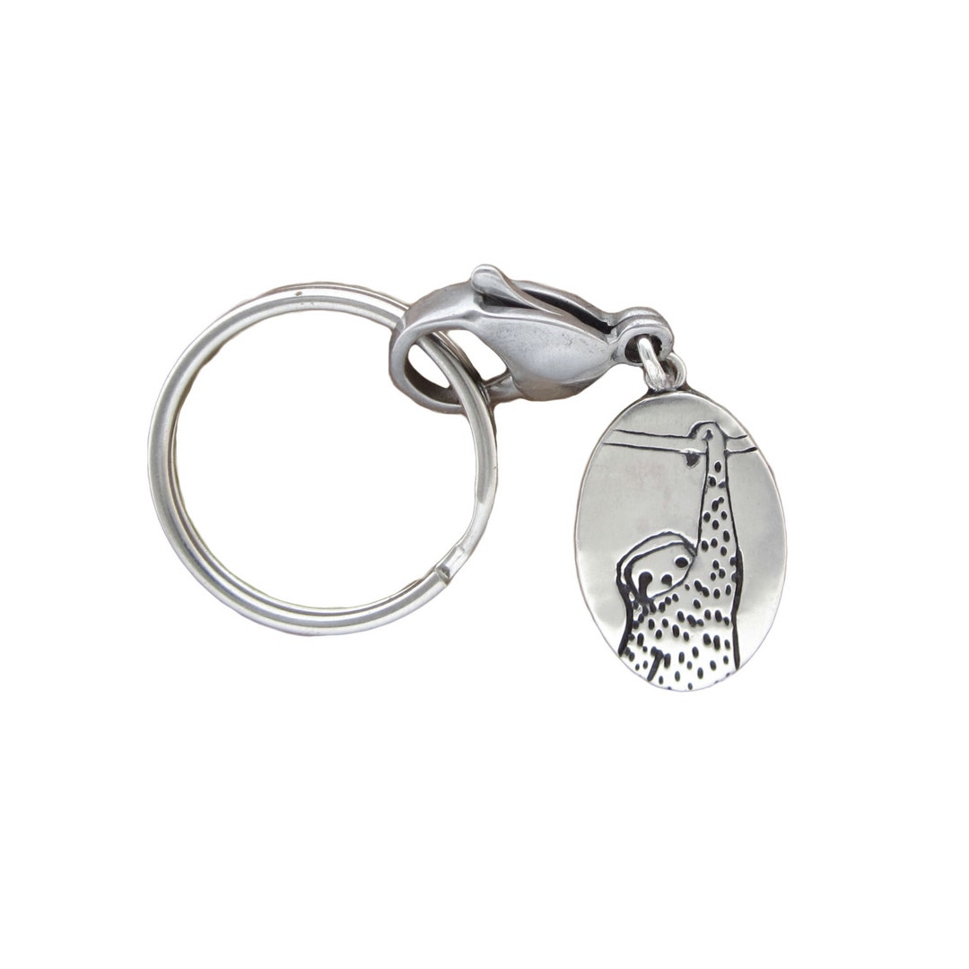 Sterling Silver Sloth Keychain Silver Keep Calm and Hang on Keyring ...
