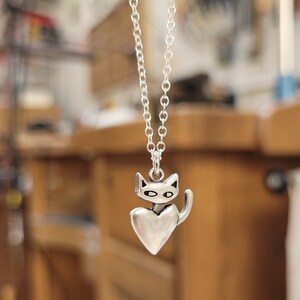 Tiny Sneaky Cat Charm - Small Detailed and Adorable Solid Sterling ...