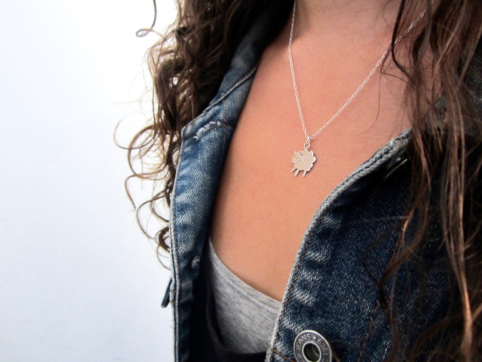 Sterling Silver Sheep Charm Necklace Silver Lamb Pendant or - Etsy