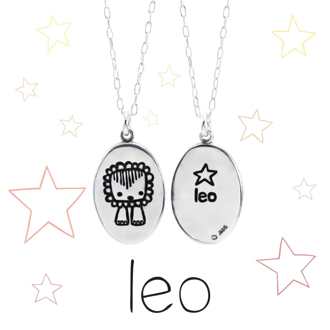 Super Cute Leo Necklace - Sterling Silver Zodiac Charm - Leo Medallion ...