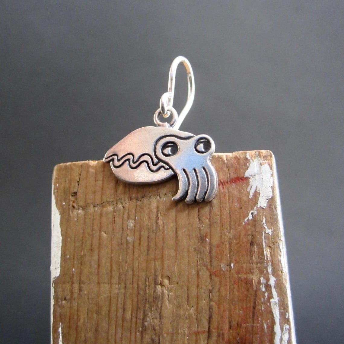 Cuttlefish Earrings Sterling Silver Cuttlefish Earrings | Etsy