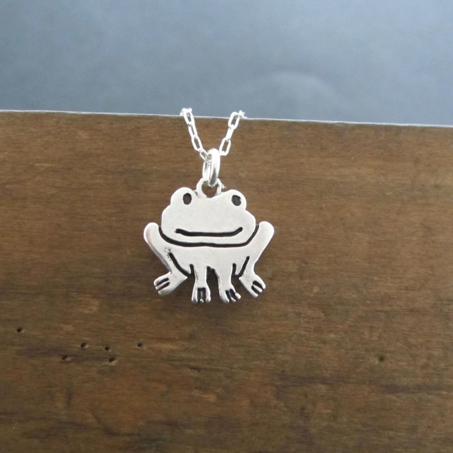 Sterling Frog Charm Necklace Silver Silver Frog Pendant on - Etsy