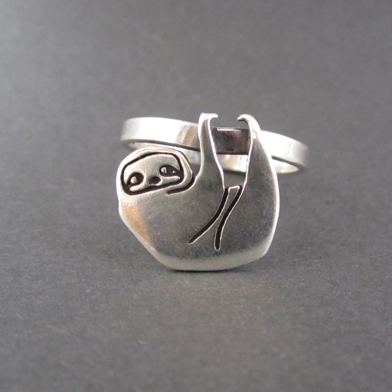 Sterling Silver Sloth Ring Silver Sloth Ring Sloth Jewelry - Etsy