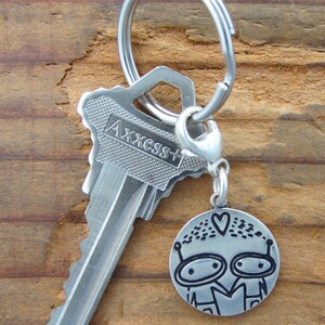 Sterling Silver Alien Keychain - Silver Rocketship Keyring - Alien ...