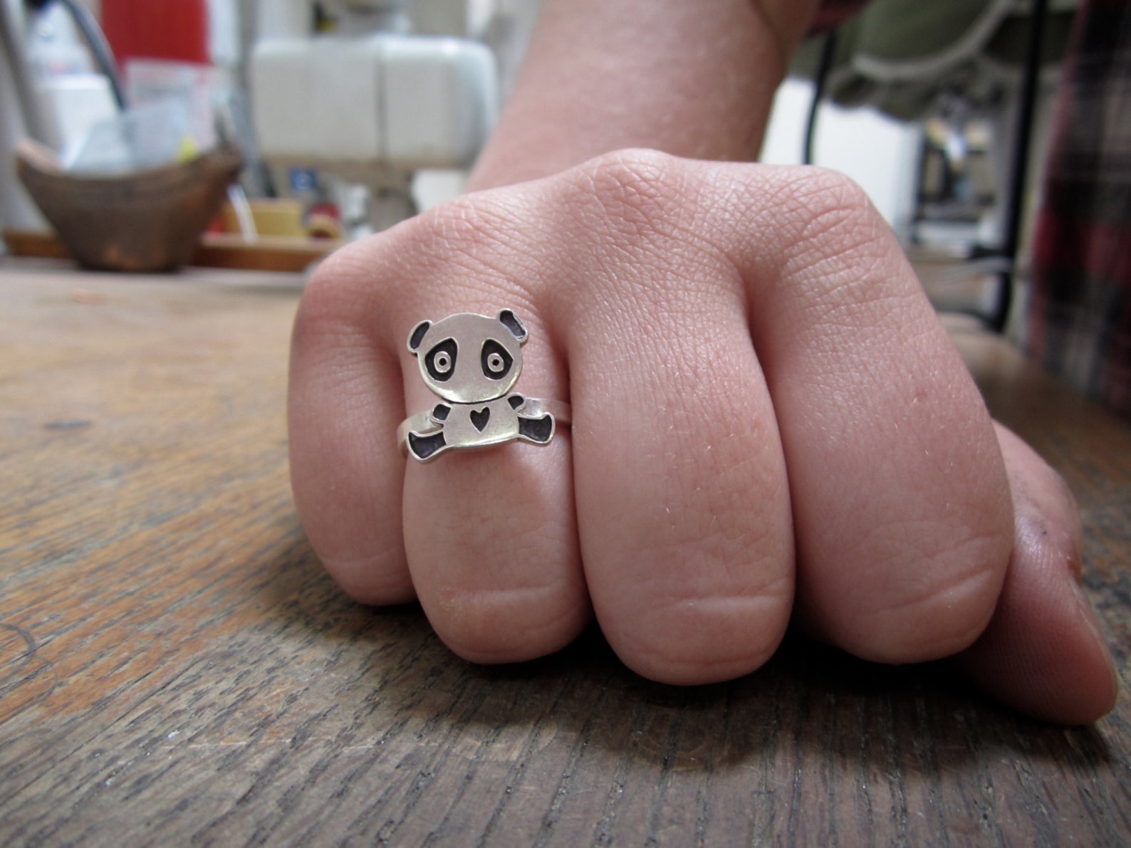 Sterling Silver Panda Ring Panda Bear Ring Custom Made in | Etsy