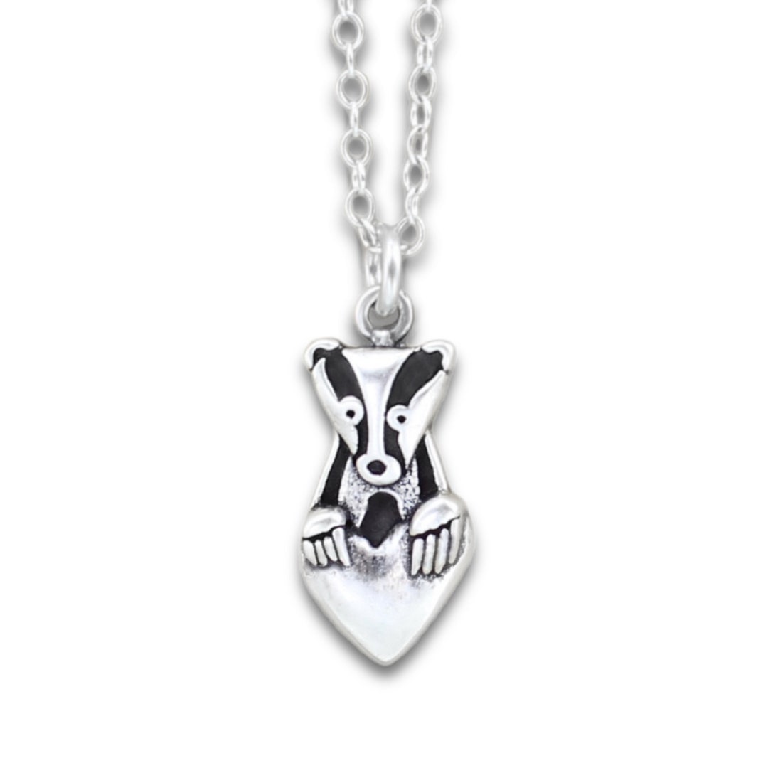 Sterling Silver Badger Charm Necklace: Detailed Animal Pendant - Etsy