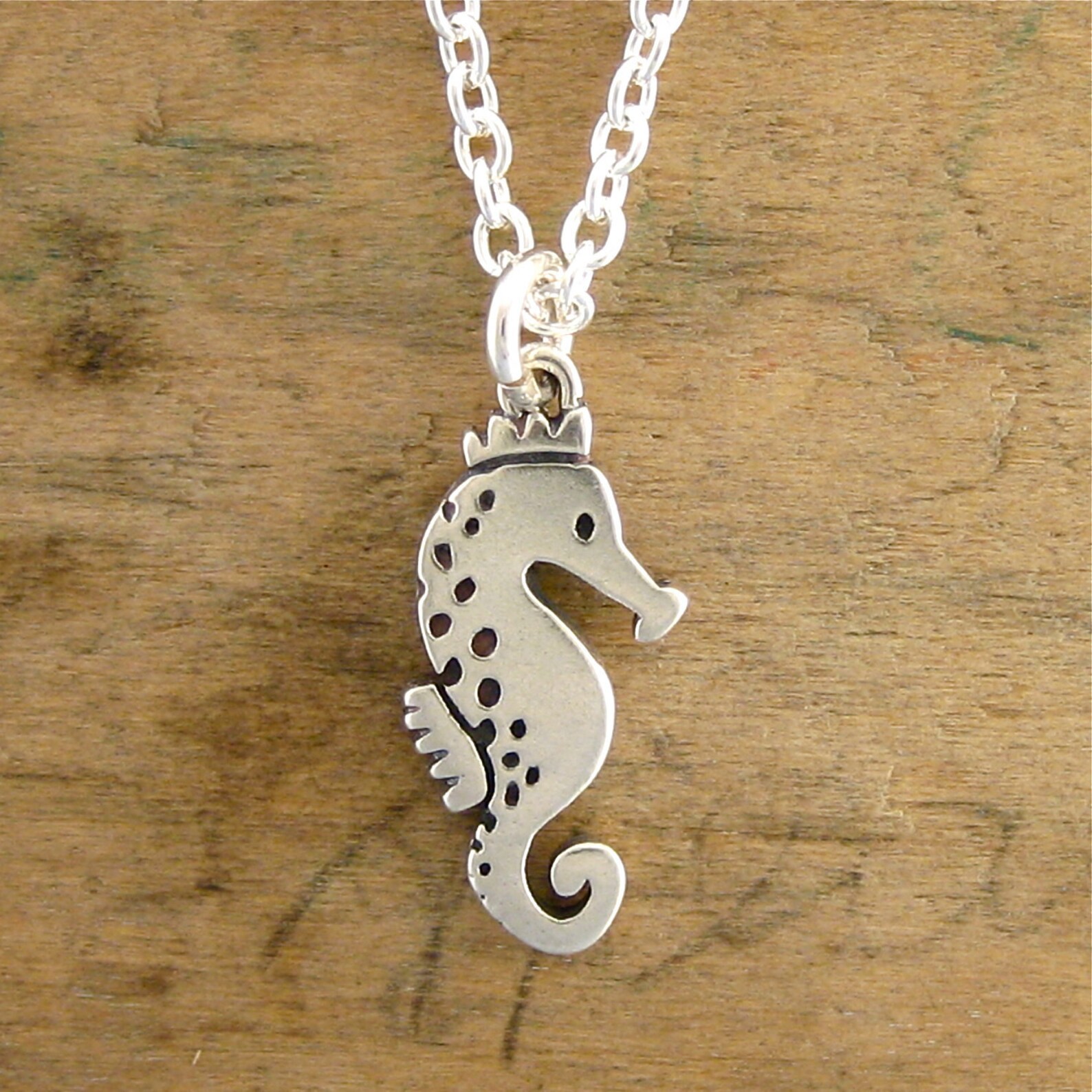 Sterling Seahorse Charm Necklace Silver Seahorse Pendant | Etsy