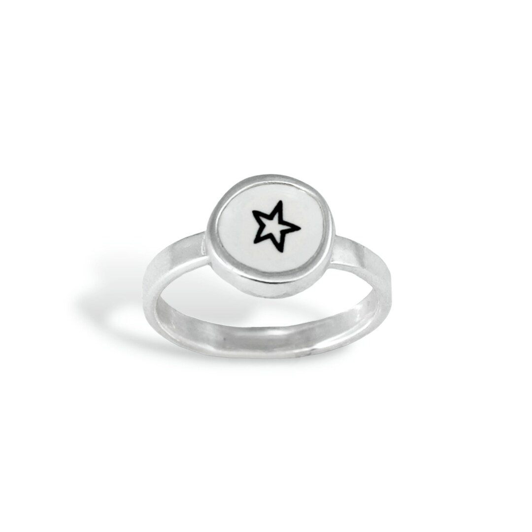 Sterling Silver Star Ring - Star Stacker - Minimalist Celestial Jewelry - Etsy
