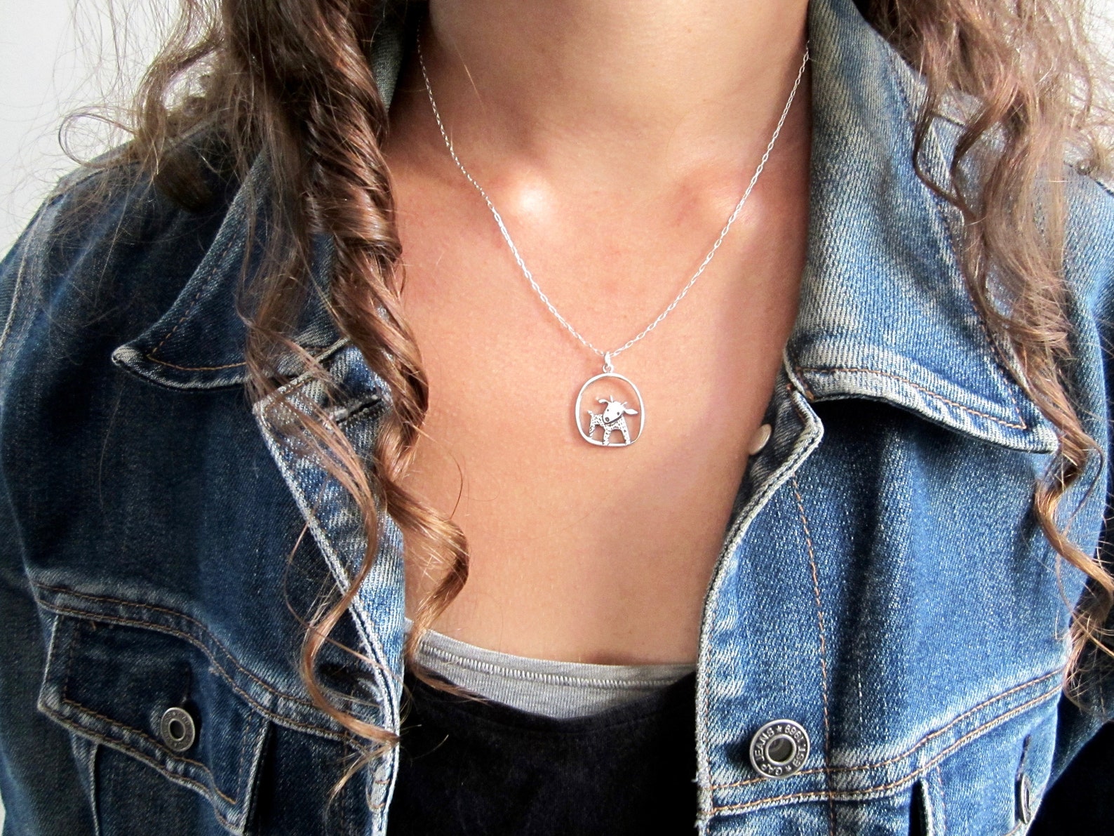 Sterling Silver Goat Charm Necklace Silver Goat Pendant - Etsy