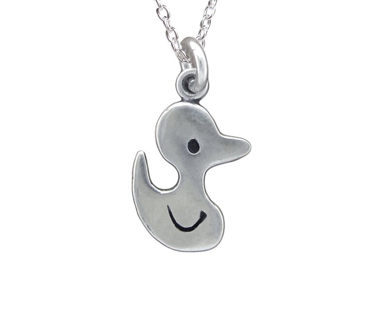 Sterling Silver Duck Charm Necklace Silver Rubber Ducky - Etsy