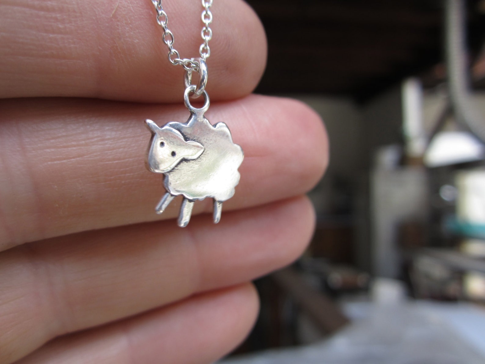 Sterling Silver Sheep Charm Necklace Silver Lamb Pendant or - Etsy