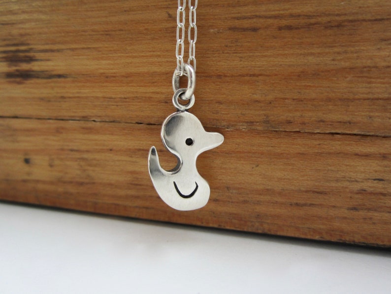 Sterling Silver Duck Charm Necklace Silver Rubber Ducky - Etsy