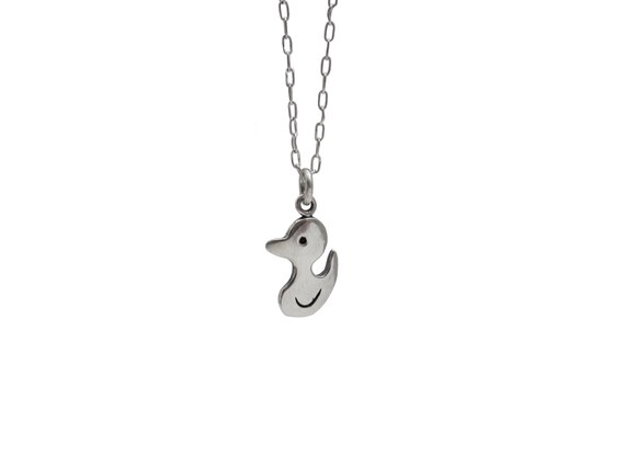 Sterling Silver Duck Charm Necklace Silver Rubber Ducky - Etsy