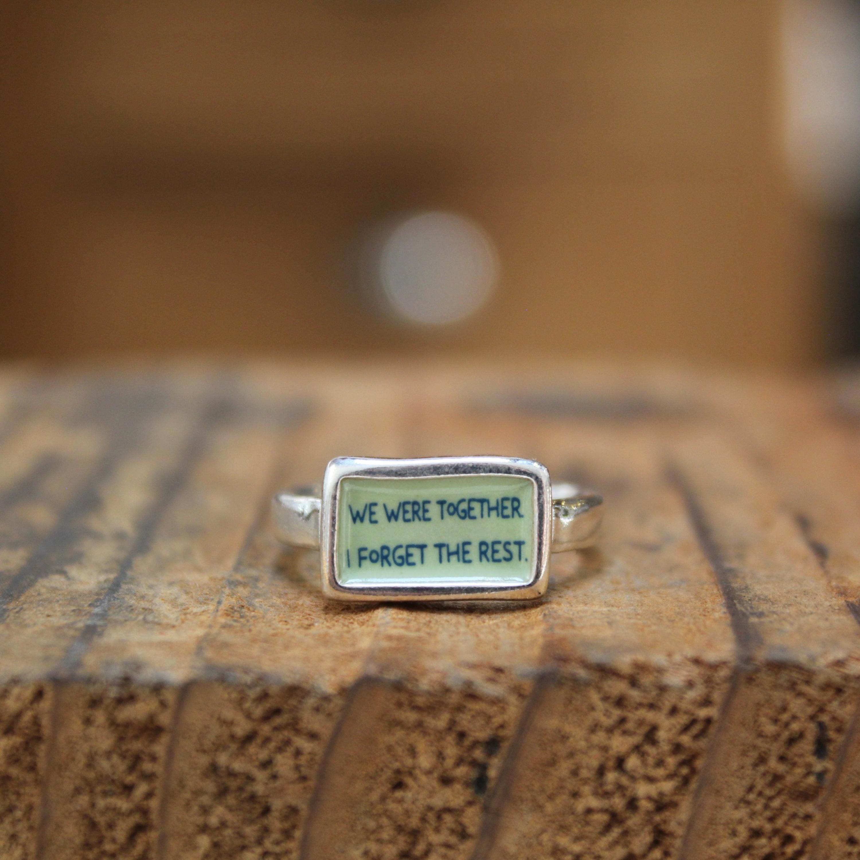 Sterling Silver Enamel Ring: Romantic Walt Whitman Quote - Etsy