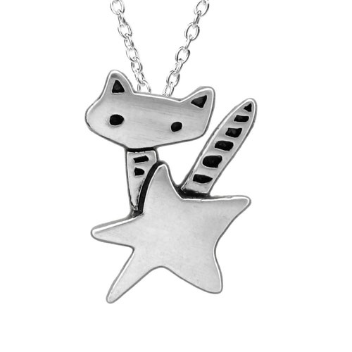 Tom-tom Cat Necklace Sterling Silver Tomcat Pendant on - Etsy