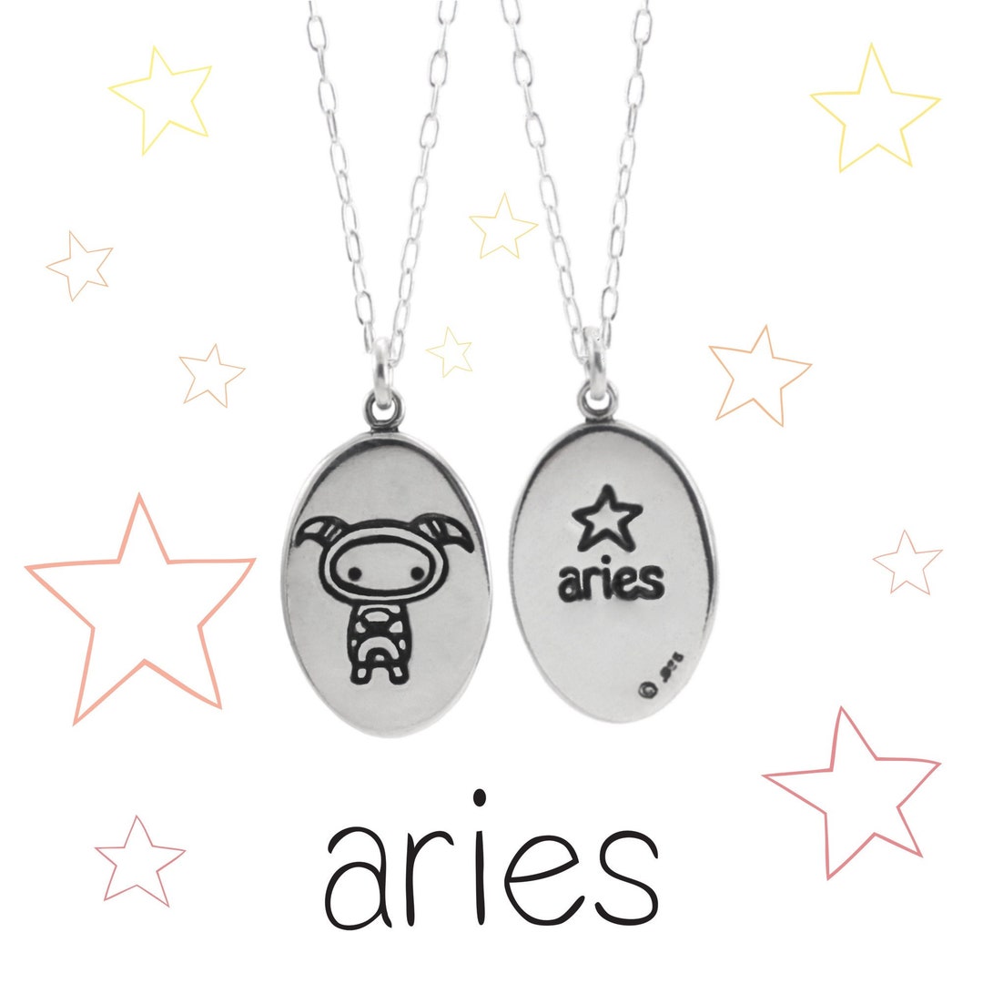 Super Cute Aries Necklace - Sterling Silver Zodiac Charm - Aries ...
