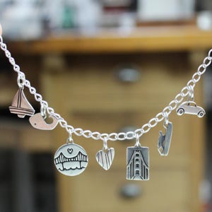 Golden Gate Bridge Charm Bracelet - 100% Sterling Silver - Charm ...