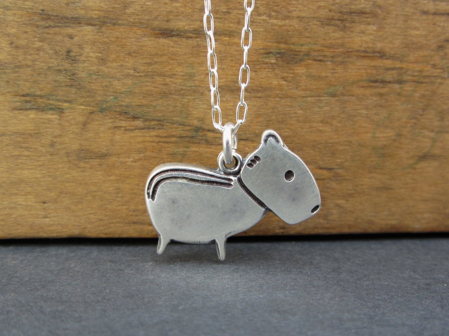 Sterling Capybara Necklace Silver Capybara Pendant on - Etsy