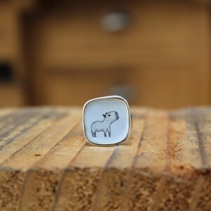 Sterling Silver Capybara Ring With Kiln Fired Vitreous Enamel ...