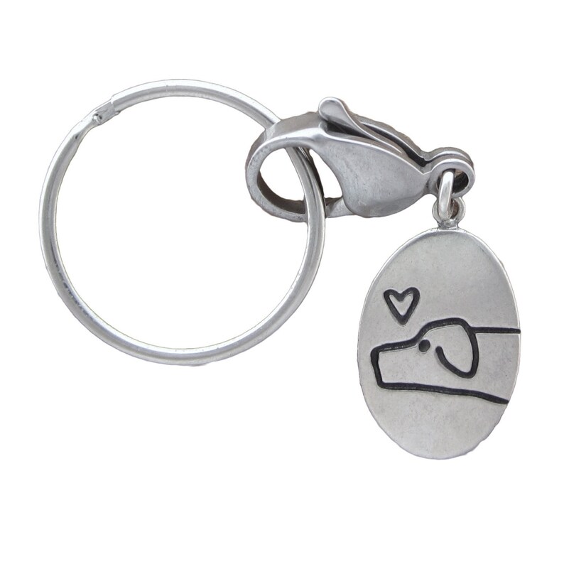 Sterling Silver Dog Keychain Love Me Love My Dog Keyring - Etsy