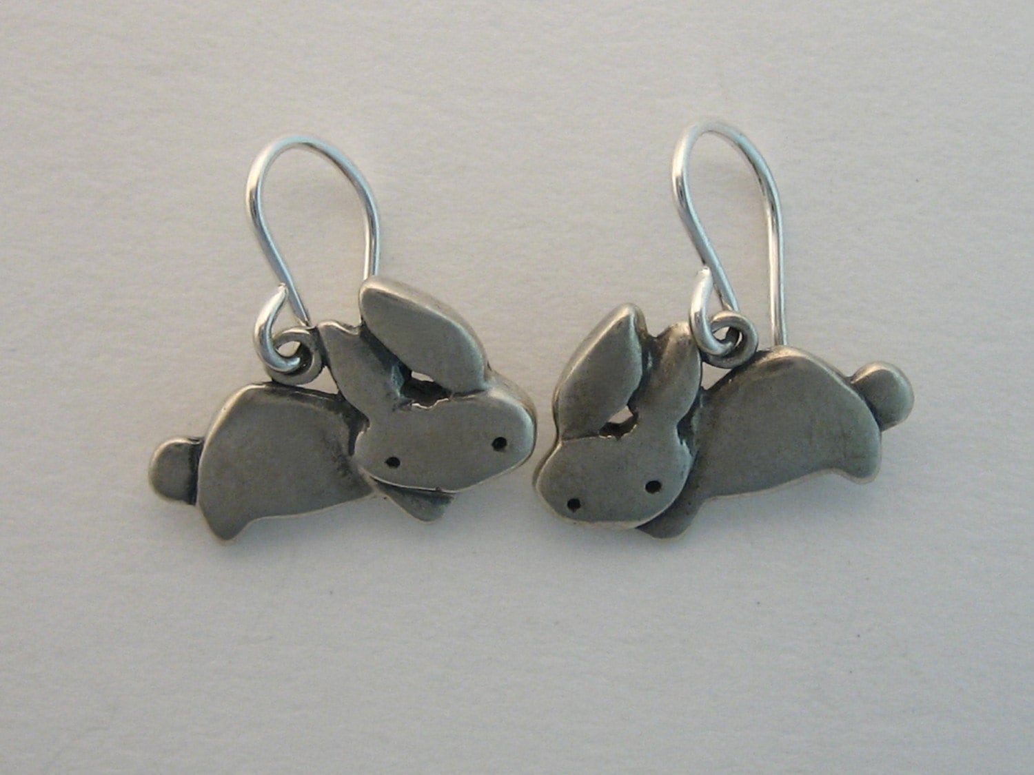 Love Bunny Earrings Sterling Silver Rabbit Earrings - Etsy