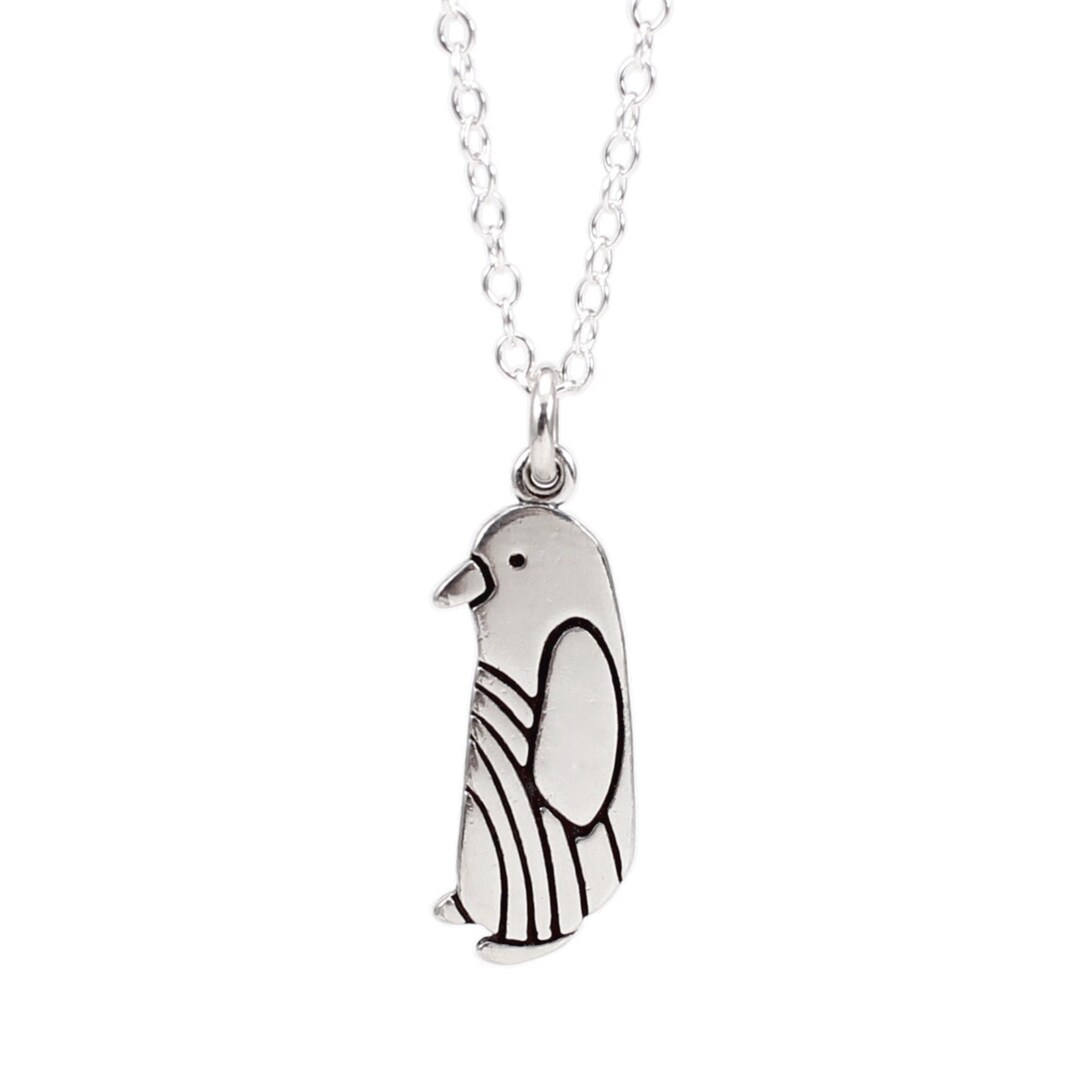 Sterling Silver Penguin Charm on 16" 18" 20" Inch Adjustable Sterling ...