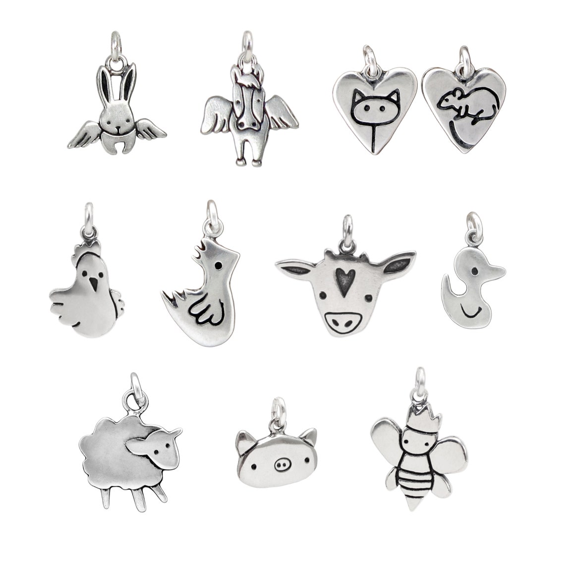 Farm Animal Charm Extra Sterling Charm for Charm Bracelet - Etsy