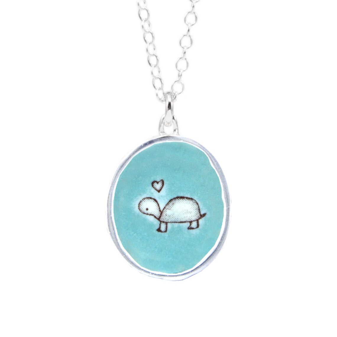 Turtle Necklace Tortoise Necklace Sterling Silver and - Etsy