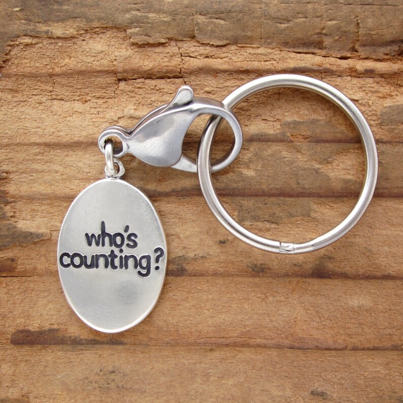 Sterling Silver Who's Counting Keychain Birthday or - Etsy