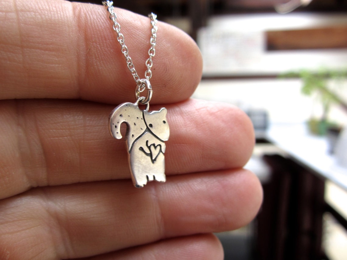 Sterling Squirrel Necklace Silver Tubby the Squirrel Pendant - Etsy