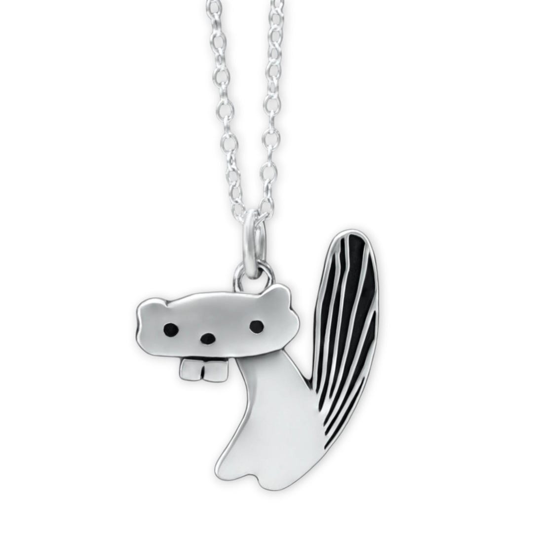 Tiny Beaver Necklace - Adorable Sterling Silver Beaver Charm on ...