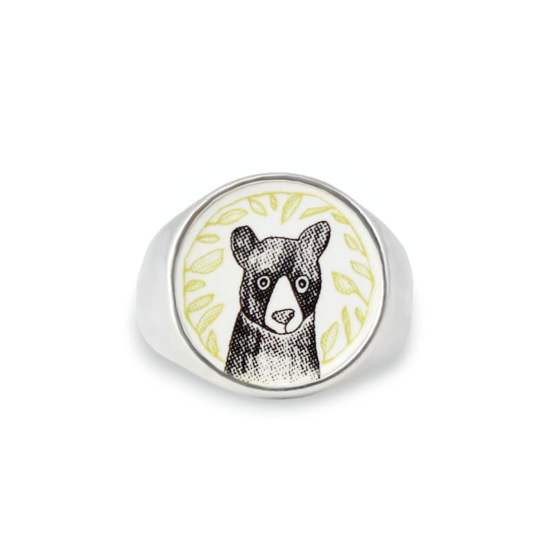 Bear Signet Ring - Etsy