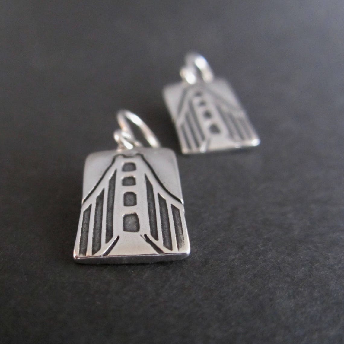 Golden Gate Bridge Earrings: Sterling Silver San Francisco Jewelry - Etsy