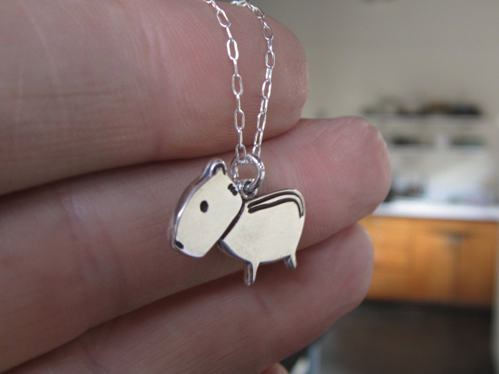 Sterling Capybara Necklace Silver Capybara Pendant on - Etsy