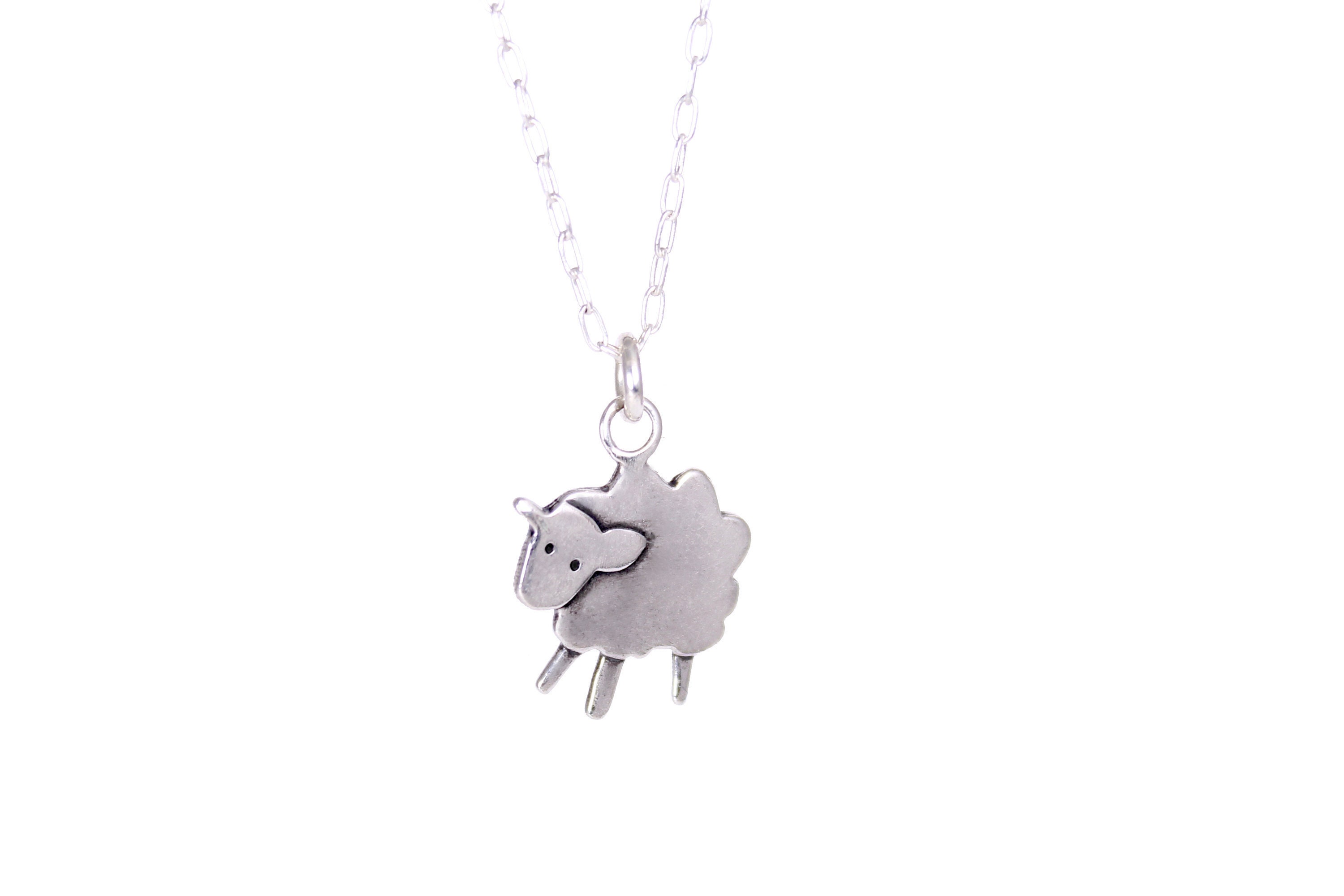 Sterling Silver Sheep Charm Necklace Silver Lamb Pendant or - Etsy