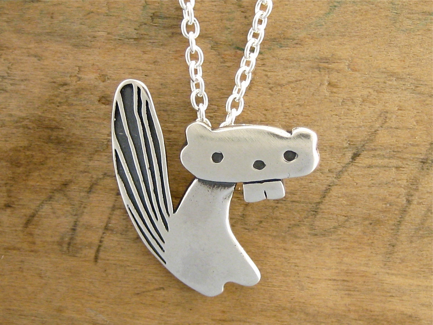 The Cutest Beaver Charm Necklace Ever Sterling Silver Beaver - Etsy