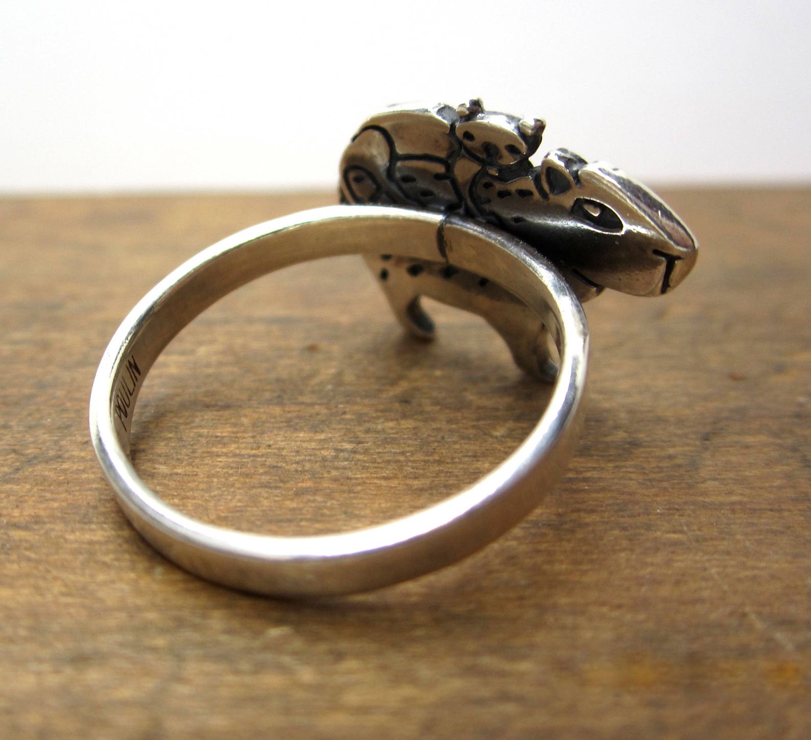 Sterling Silver Cat and Capybara Ring Animal Friends Ring - Etsy