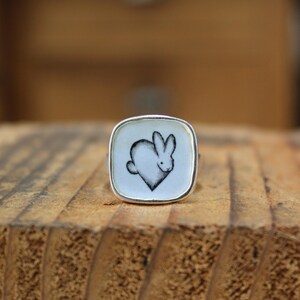Sterling Silver Rabbit Ring With Kiln Fired Vitreous Enamel - Bunny ...