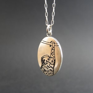 Sloth Necklace - Reversible Sterling Silver Hanging Sloth Necklace ...