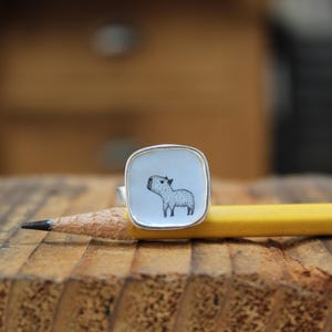 Sterling Silver Capybara Ring With Kiln Fired Vitreous Enamel ...