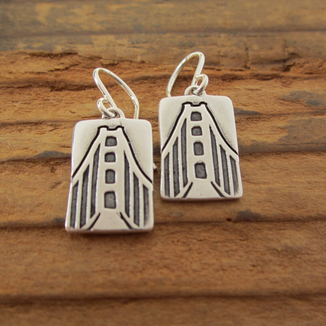 Golden Gate Bridge Earrings: Sterling Silver San Francisco Jewelry - Etsy